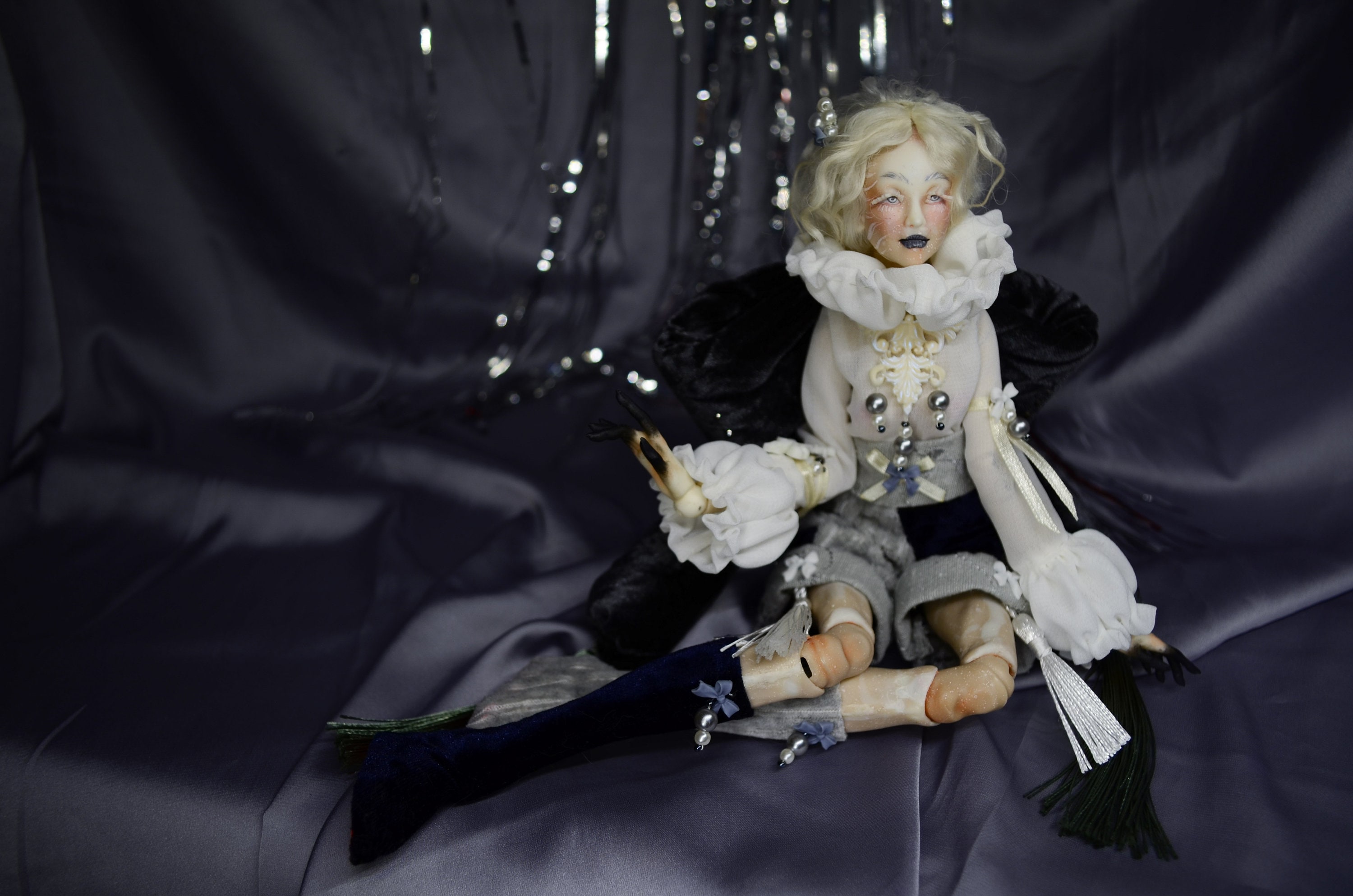 Resin Ball Jointed Doll: OOAK Poseable Art Doll, Custom Clothes (13 ...