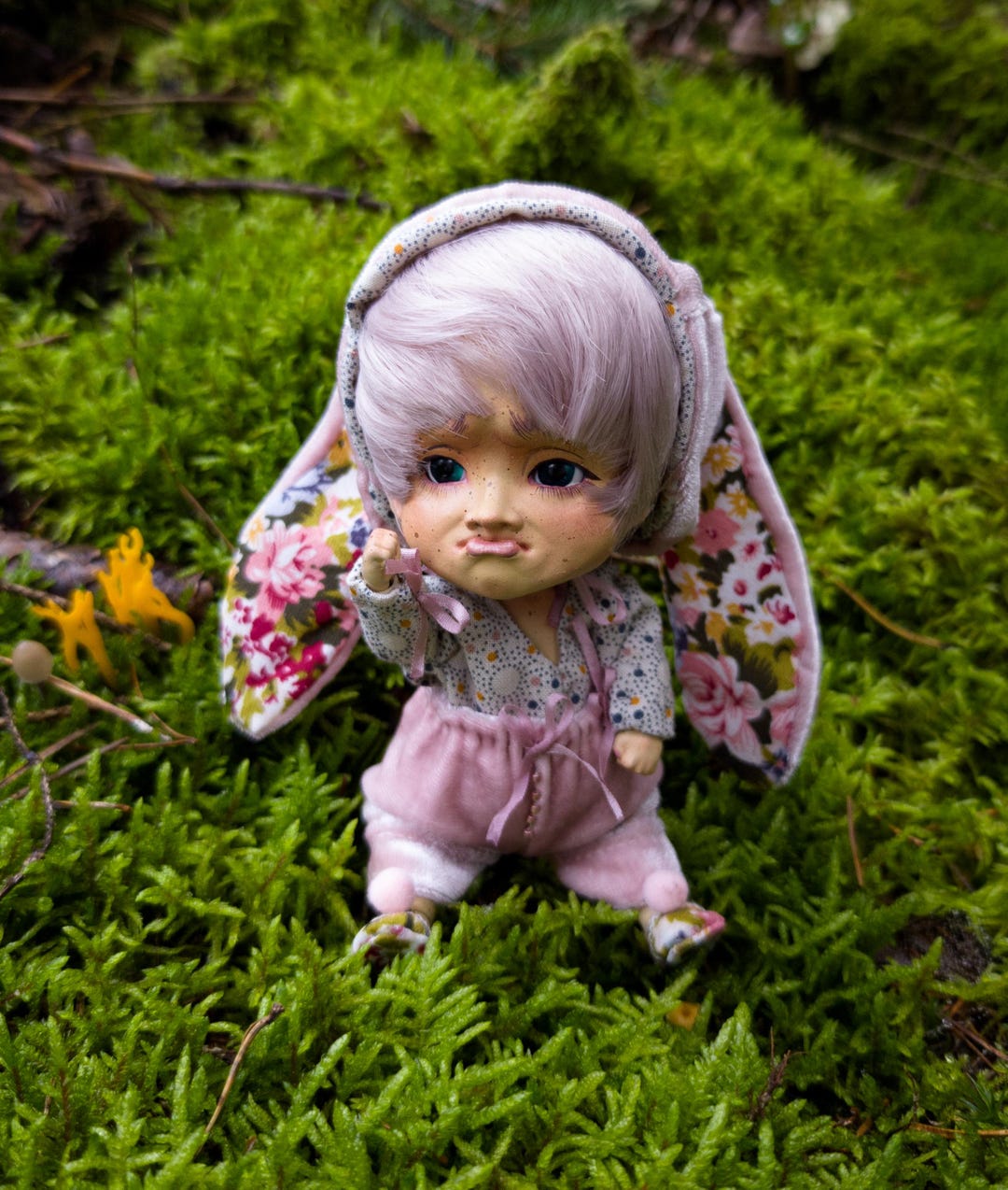Grumpy Forest Spirit BJD 16cm | Pouty Face Art Doll | 3D Printed ...
