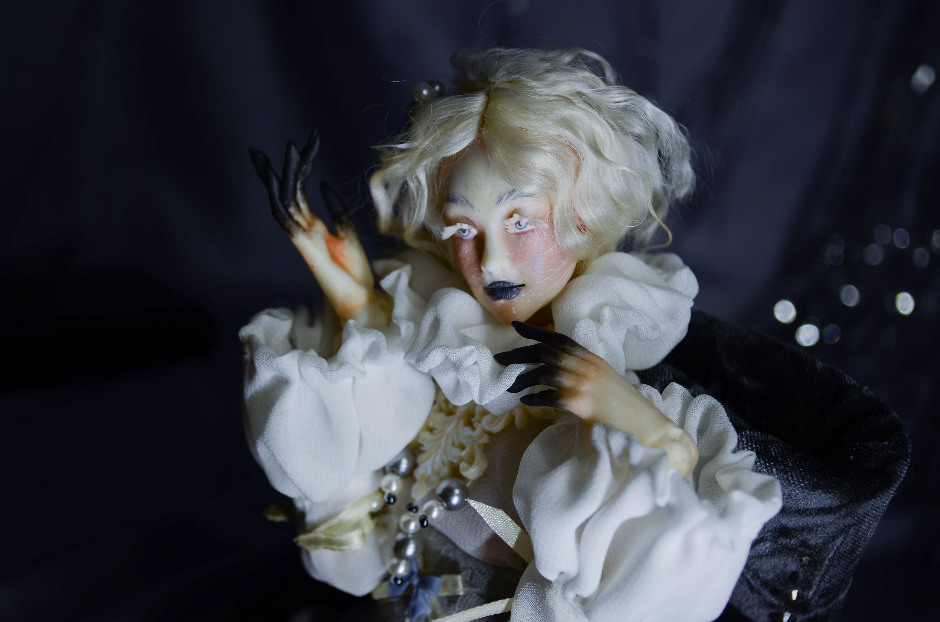 Resin Ball Jointed Doll: OOAK Poseable Art Doll, Custom Clothes (13 ...