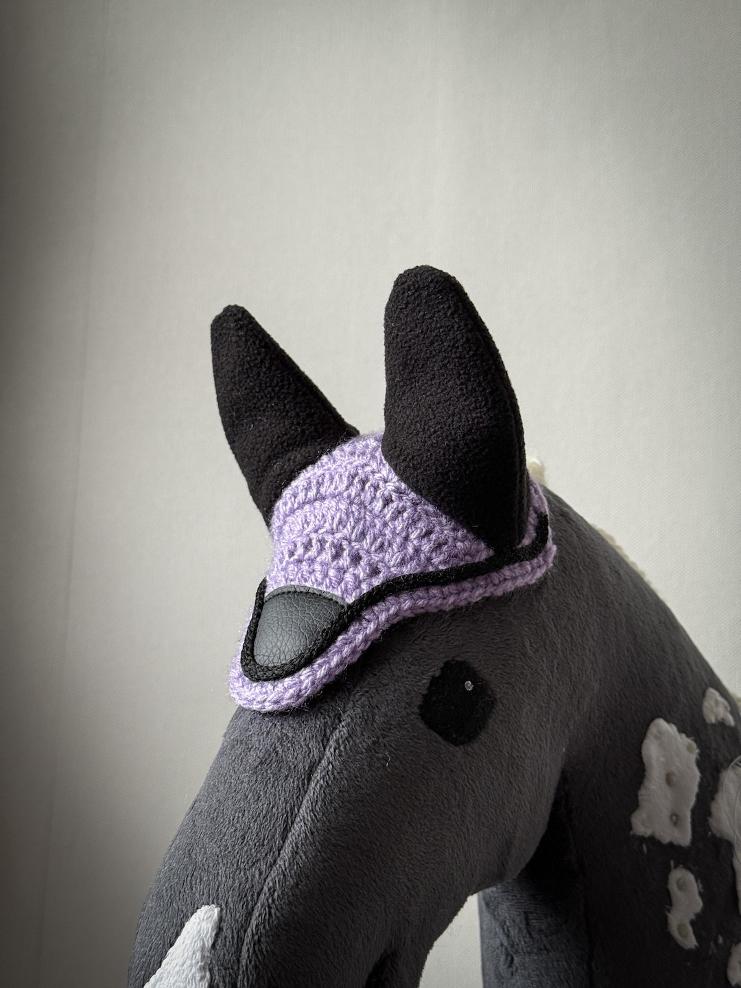 Crochet Ear Bonnet for Hobby Horse With Black Ears - Handmade - Etsy