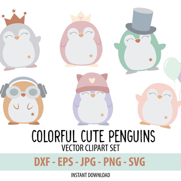 Penguin Clipart - Etsy