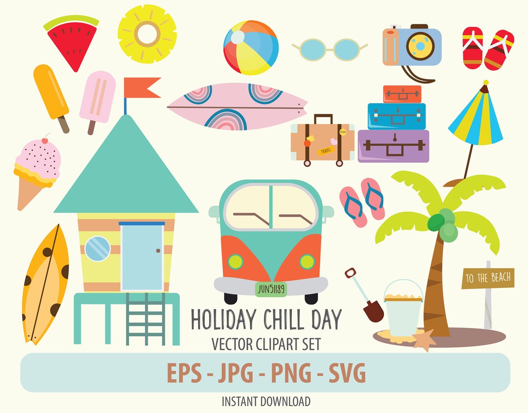 Holiday Chill Day I Vacation Time Clipart I Digital Download - Etsy