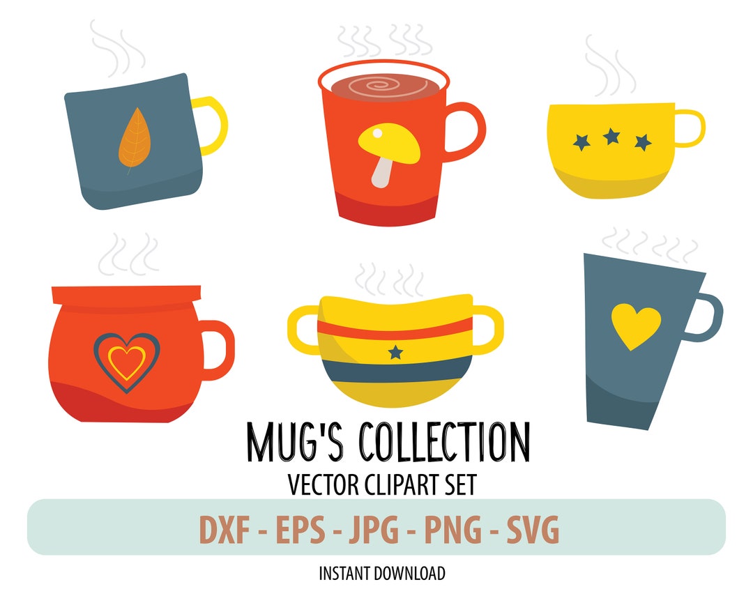 Coffee Mug's Collections Clipart's - Coffee Lovers- Instant Download - Etsy