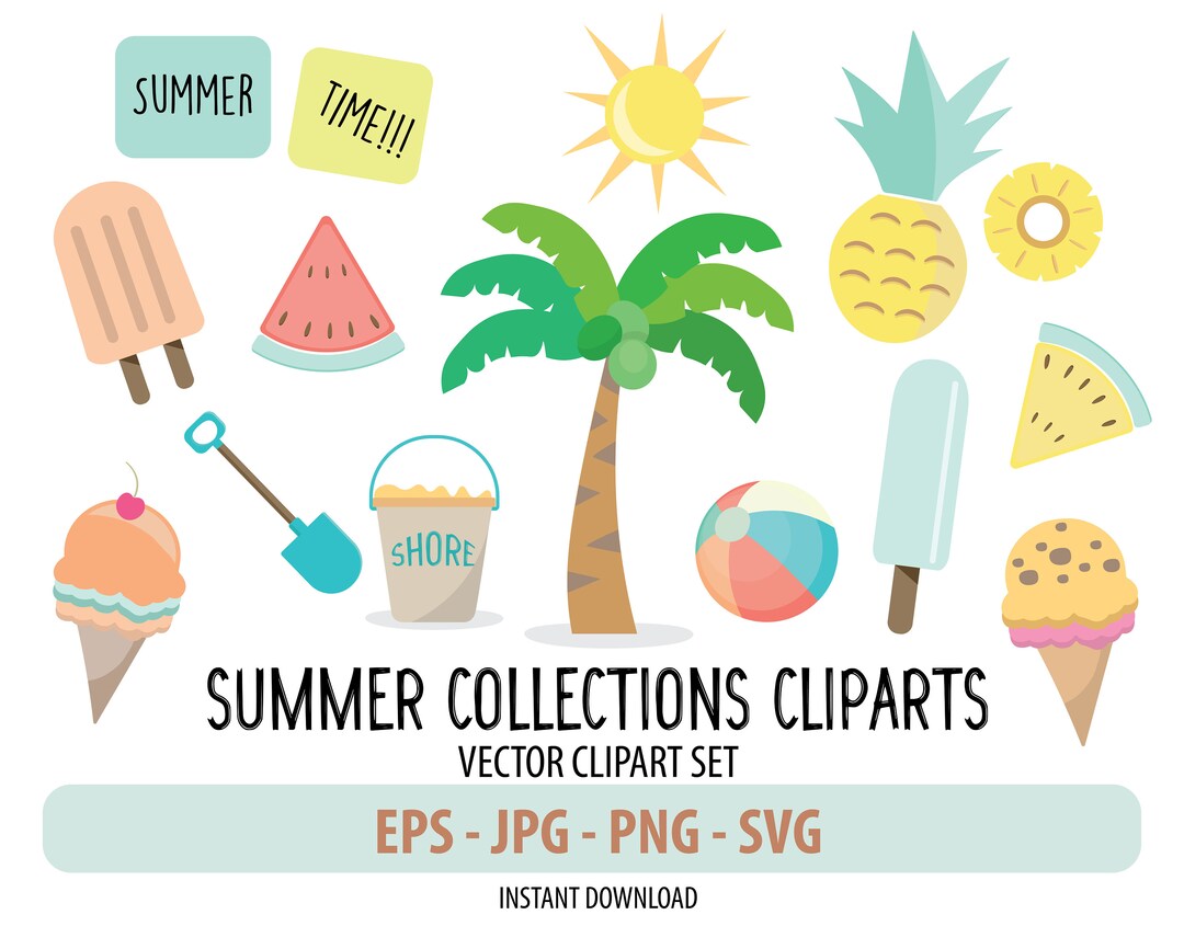 Summer Time Clipart's Collections - Instant Digital Downloads - Etsy