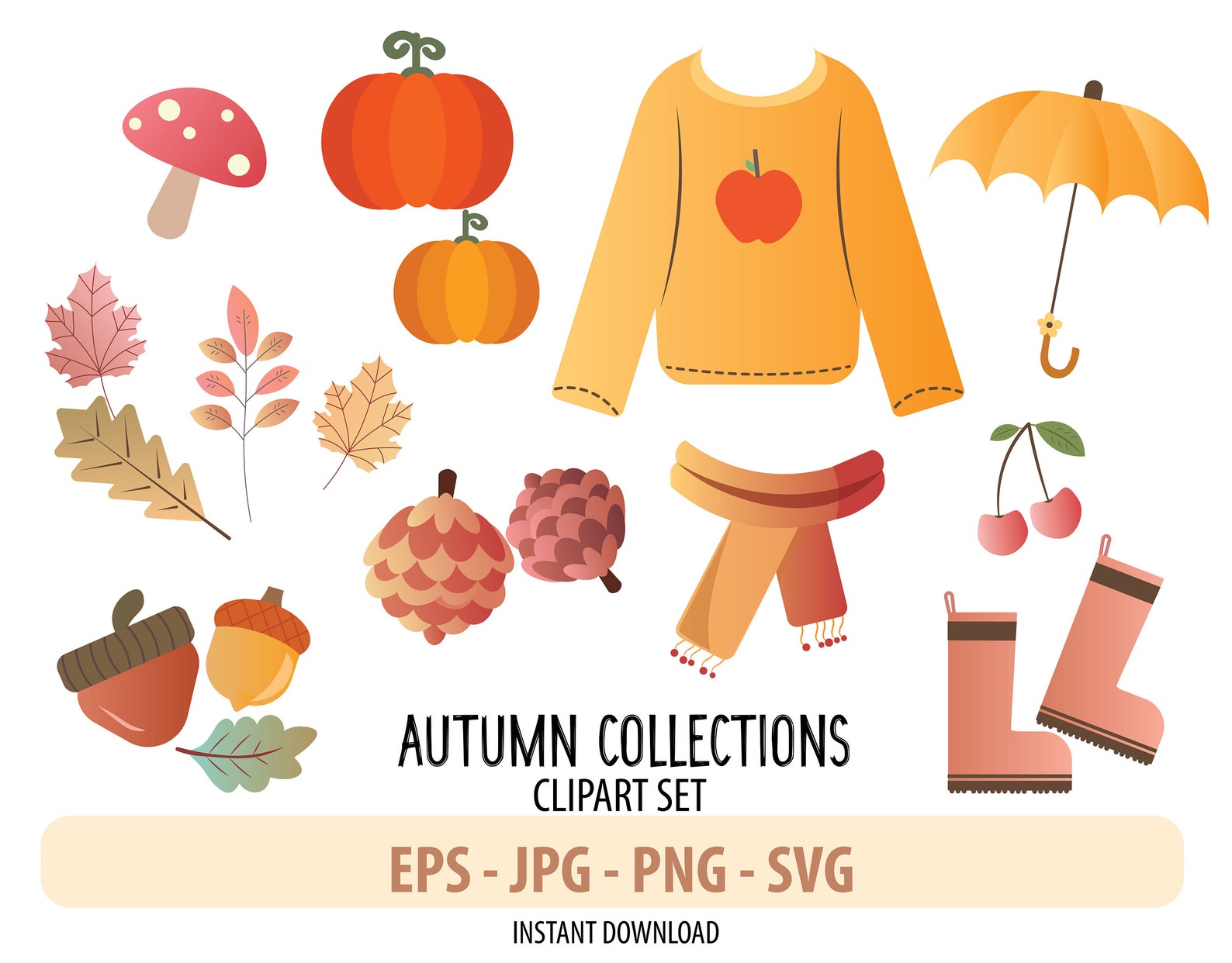 Autumn Collection Clipart's Digital Journaling-instant Download - Etsy