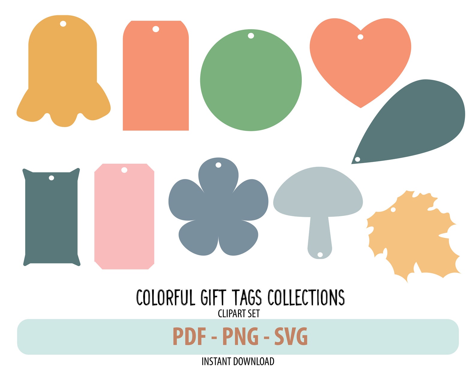 Colorful Template Gift Tags Label, Cricut Silhouette Cutting Files ...