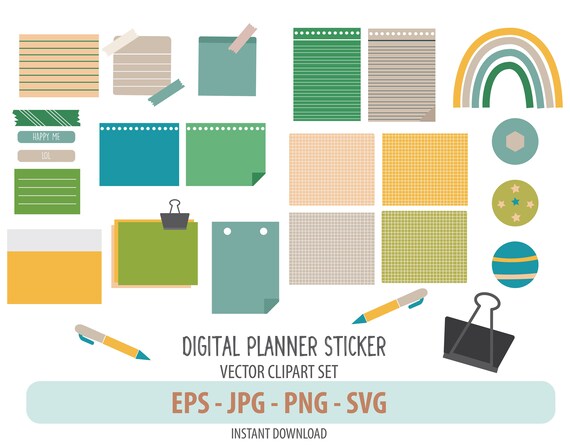 Digital Planner Sticker Bundle Clipart's Cri-cut - Etsy