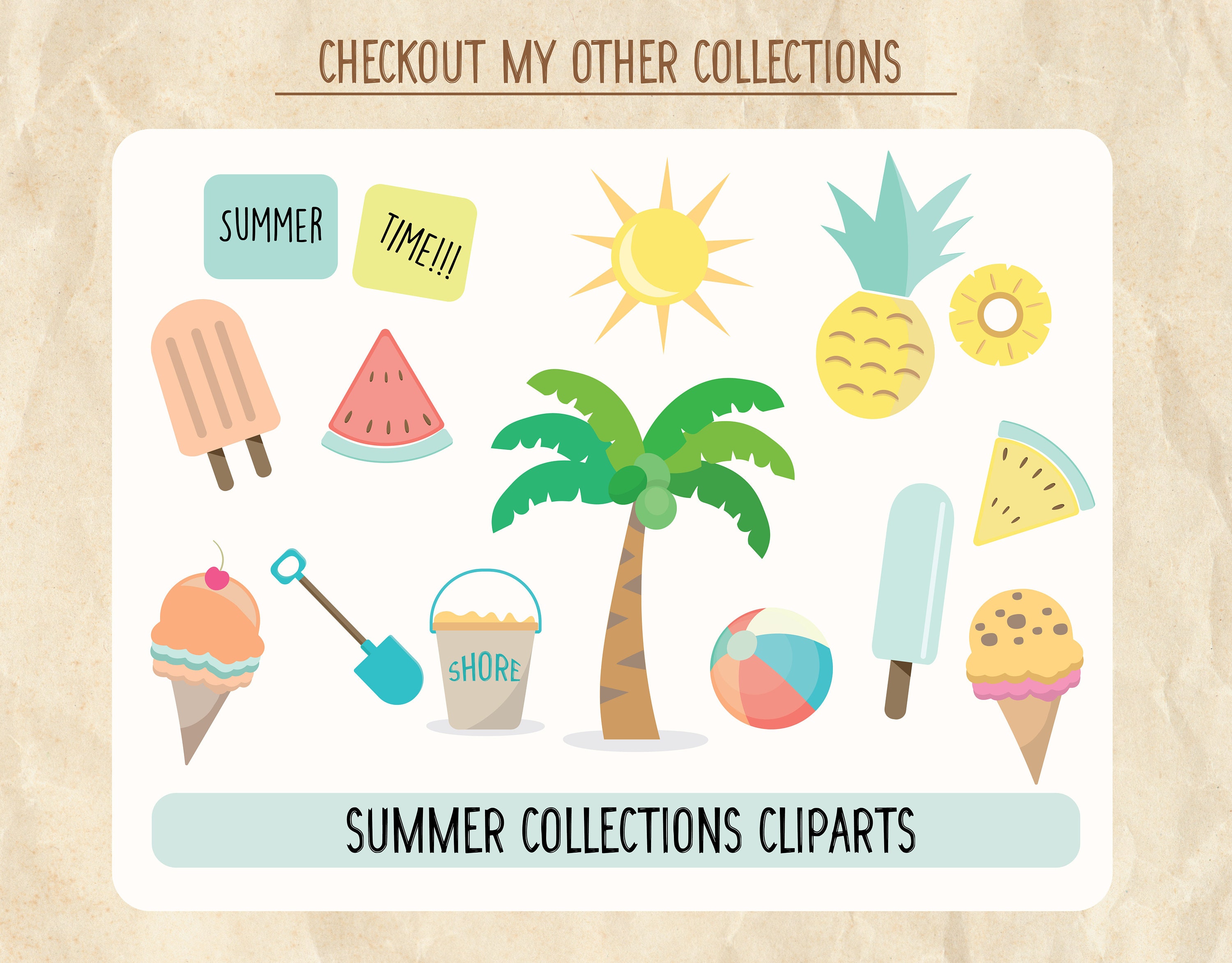Summer Food Clipart's Ice Cream Popsicle Fruits - Etsy