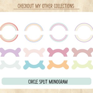 Colorful Square Split Monogram - Clipart SVG - Frame - Label - Digital ...