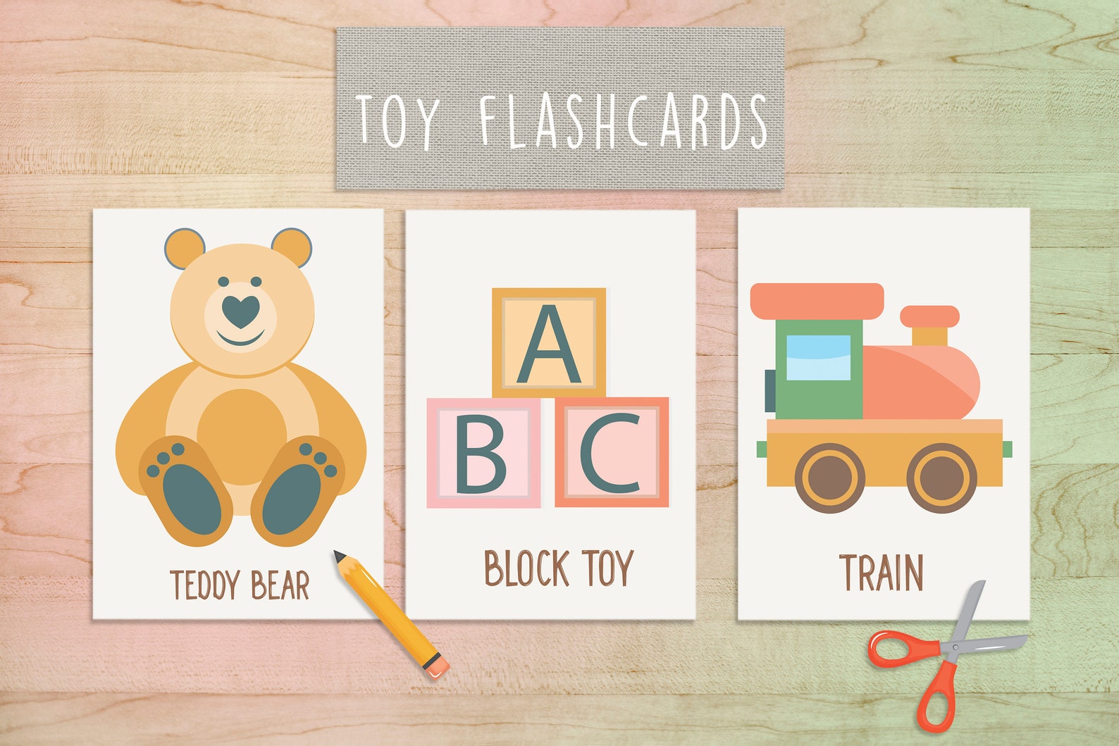Toy Educational Flashcards Preschools Homeschool Printables PDF PNG - Etsy