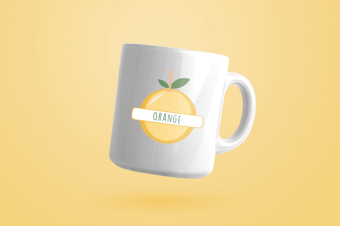 Orange Label Tag, Name Tag, Fruit SVG, Silhouette Instant Digital ...