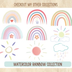 70's Retro Rainbow Clipart's - Vintage Rainbow - Instant Download - Etsy