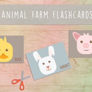 Animal Farm Printable Flashcards Toddler Preschool Homeschool Learning ...