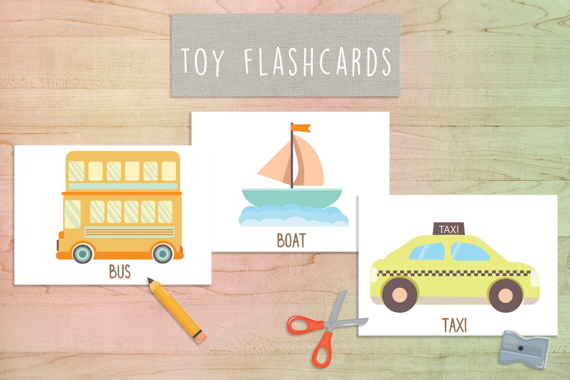 Transportation Flashcards Educational Flashcards Printable - Etsy