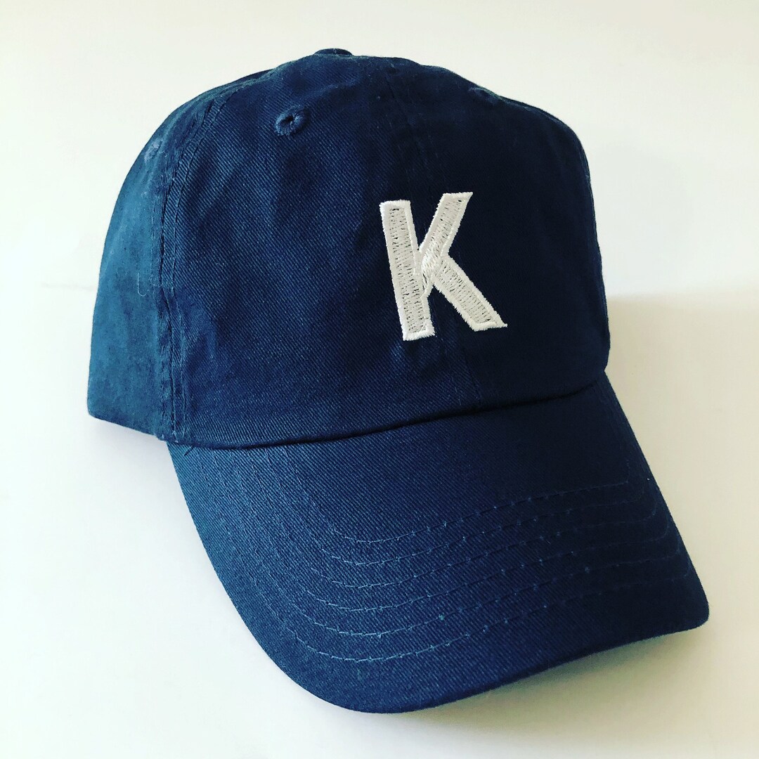 Kids Initial Navy Hat, Custom Hat, Baseball Hat, Embroidered Hat ...
