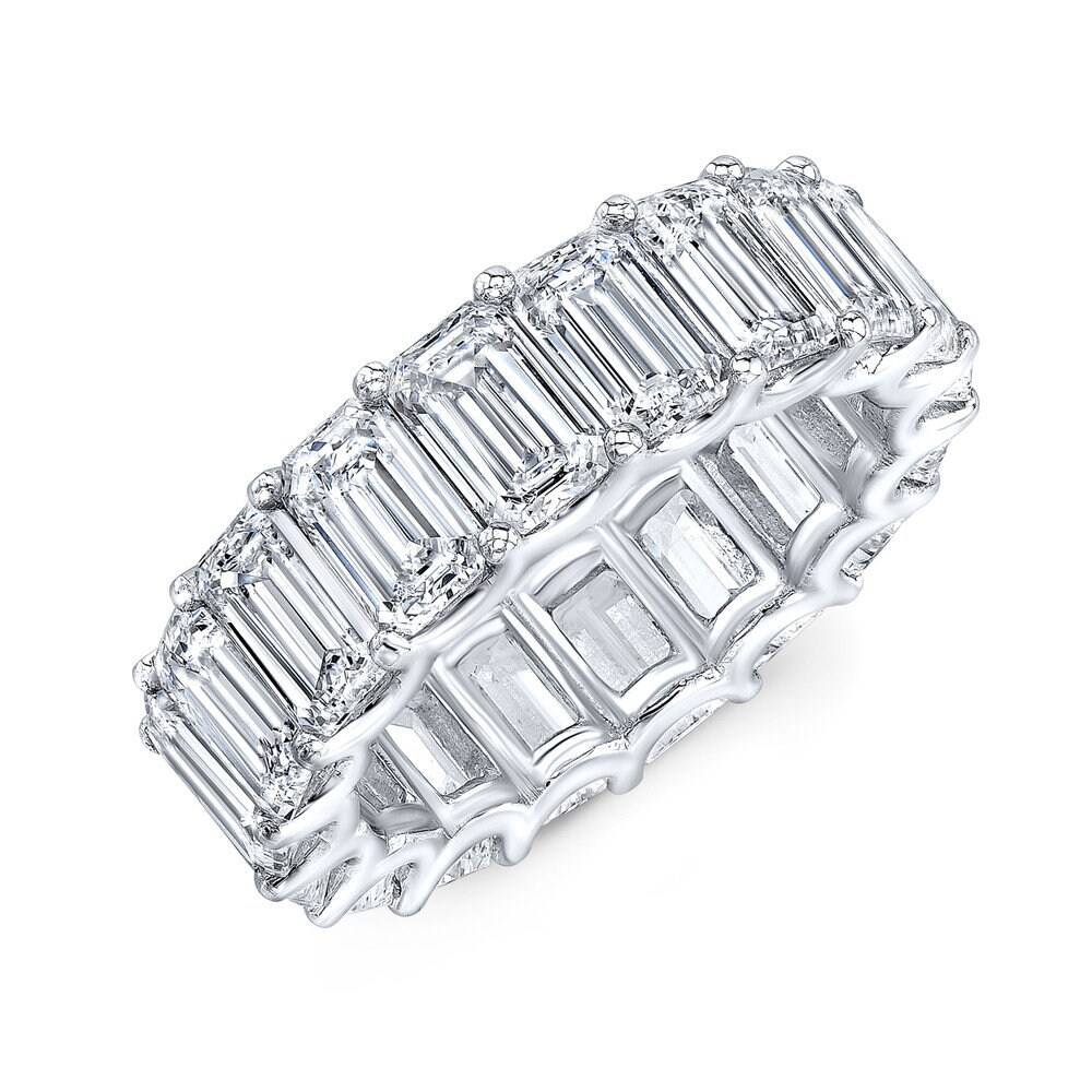 5.30 Carat Emerald Cut Full Eternity Diamond Wedding Band, Diamond ...