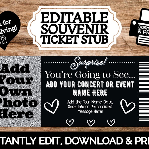 Concert Ticket Template - Etsy