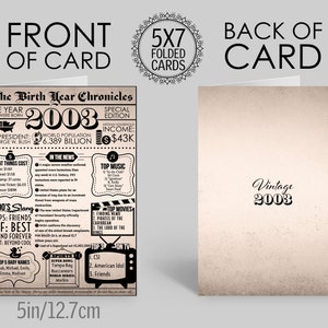 2003 PRINTABLE Vintage Newspaper Year You Were Born Birthday Bundle ...