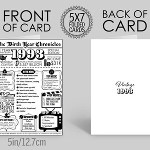 1993 PRINTABLE Vintage Newspaper Year You Were Born Birthday Bundle ...