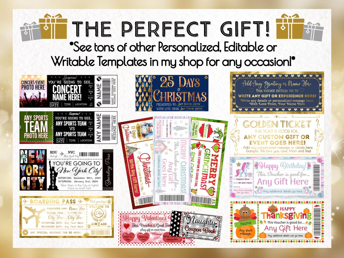 PERSONALIZED FOR YOU Gold Boarding Pass Plane Ticket Gift - Flight ...