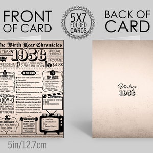 1956 PRINTABLE Vintage Newspaper Year You Were Born Birthday Bundle ...