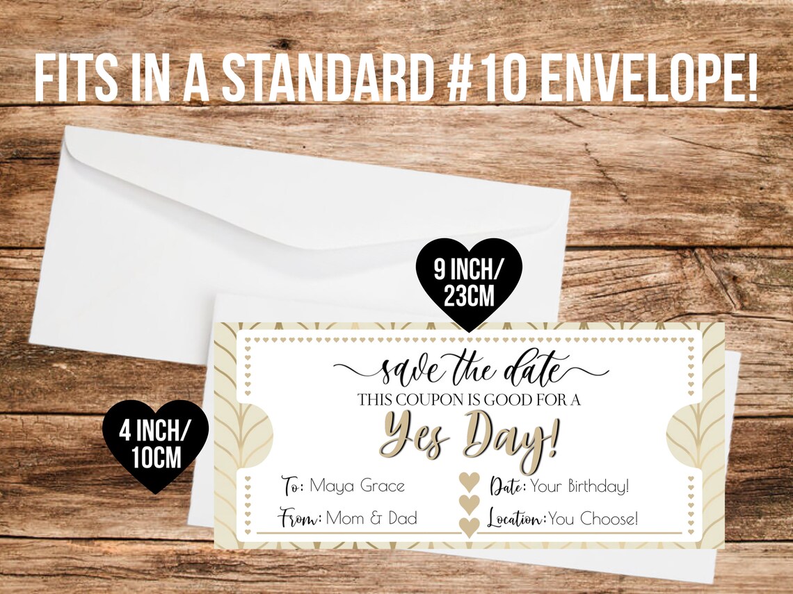 INSTANT EDITABLE Personalized Yes Day Birthday Gift Certificate Coupon ...