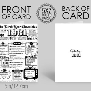 1961 PRINTABLE Vintage Newspaper Year You Were Born Birthday Bundle ...