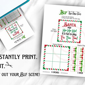PRINTABLE Elf Game Board Scene Prop | Tic Tac Toe Christmas Party Favor ...