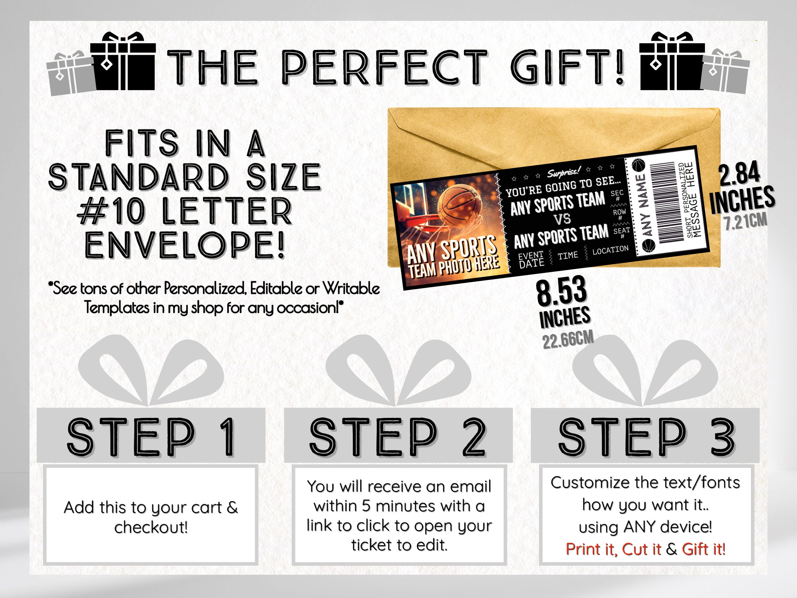 INSTANTLY EDIT Basketball Game Ticket Stub Template Gift Souvenir ...