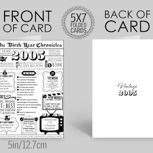 2005 PRINTABLE Vintage Newspaper Year You Were Born Birthday Bundle ...