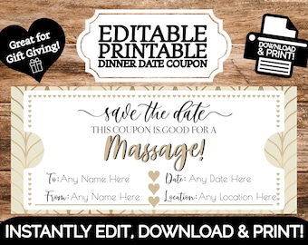 Massage Coupon Template - Etsy