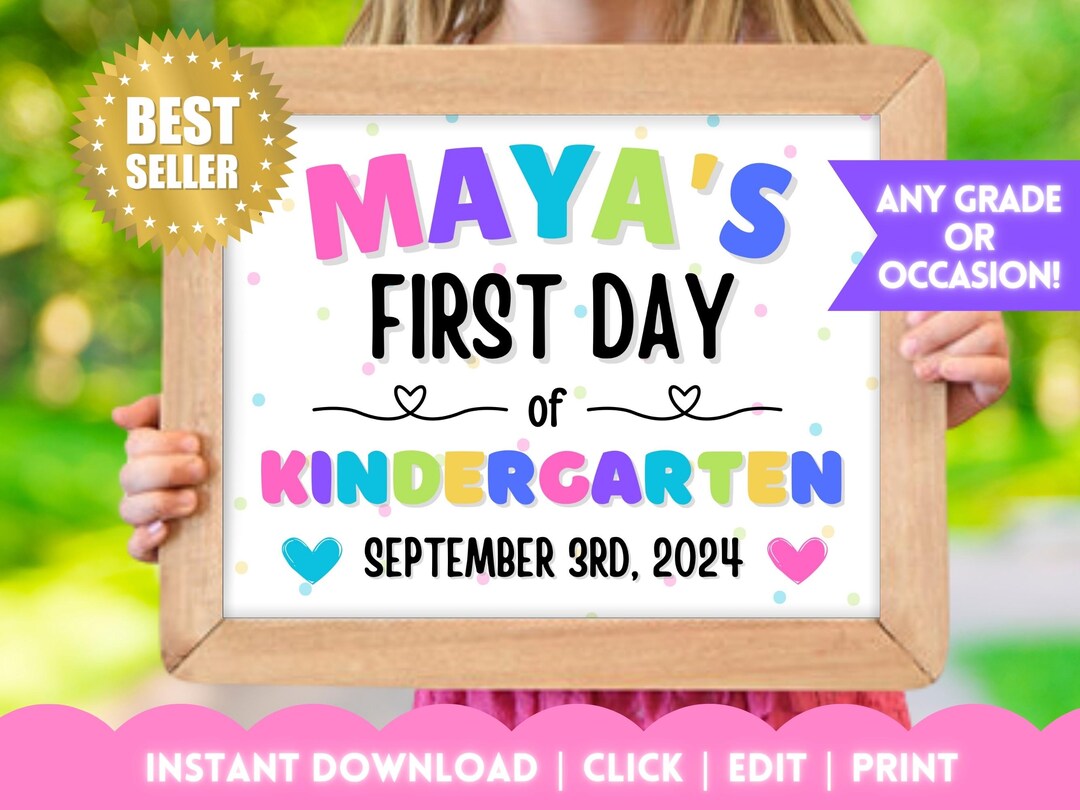 ANY GRADE Instant Editable First Week of School Sign Template | Fully ...