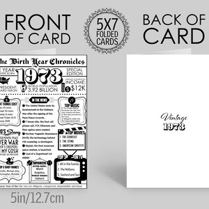 1973 PRINTABLE Vintage Newspaper Year You Were Born Birthday Bundle ...