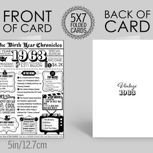 1963 PRINTABLE Vintage Newspaper Year You Were Born Birthday Bundle ...