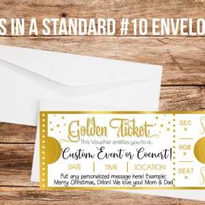 INSTANT EDITABLE Personalized Golden Ticket Concert or Sporting Event ...