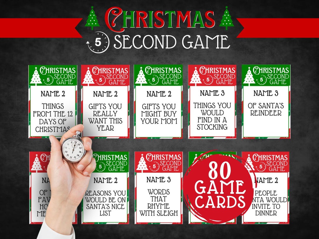 PRINTABLE Christmas 5 Second Game | Christmas Activity for Kids ...