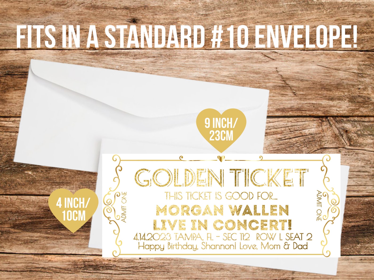 EDITABLE Elegant GOLDEN TICKET Template Personalized Gift - Etsy