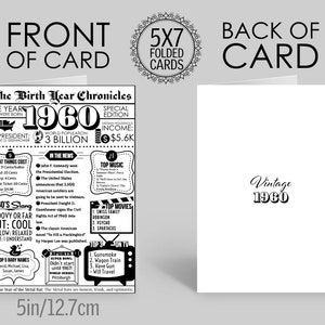 1960 PRINTABLE Vintage Newspaper Year You Were Born Birthday Bundle ...