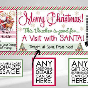 INSTANTLY EDIT Watercolor Santa and Reindeer Voucher Coupon Gift ...