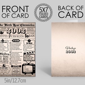 2002 PRINTABLE Vintage Newspaper Year You Were Born Birthday Bundle ...