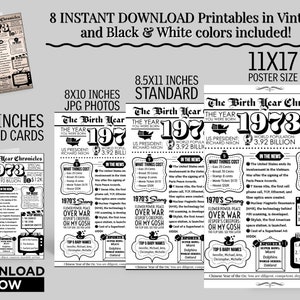 1973 PRINTABLE Vintage Newspaper Year You Were Born Birthday Bundle ...