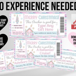 INSTANTLY EDIT Pink Watercolor Gingerbread House Christmas Voucher ...