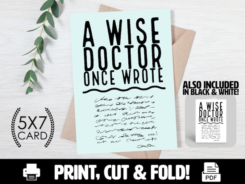 PRINTABLE Funny Doctor Card for Any Occasion | 5x7 | Print on Standard ...