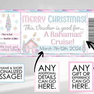 INSTANTLY EDIT Pink Watercolor Gingerbread House Christmas Voucher ...