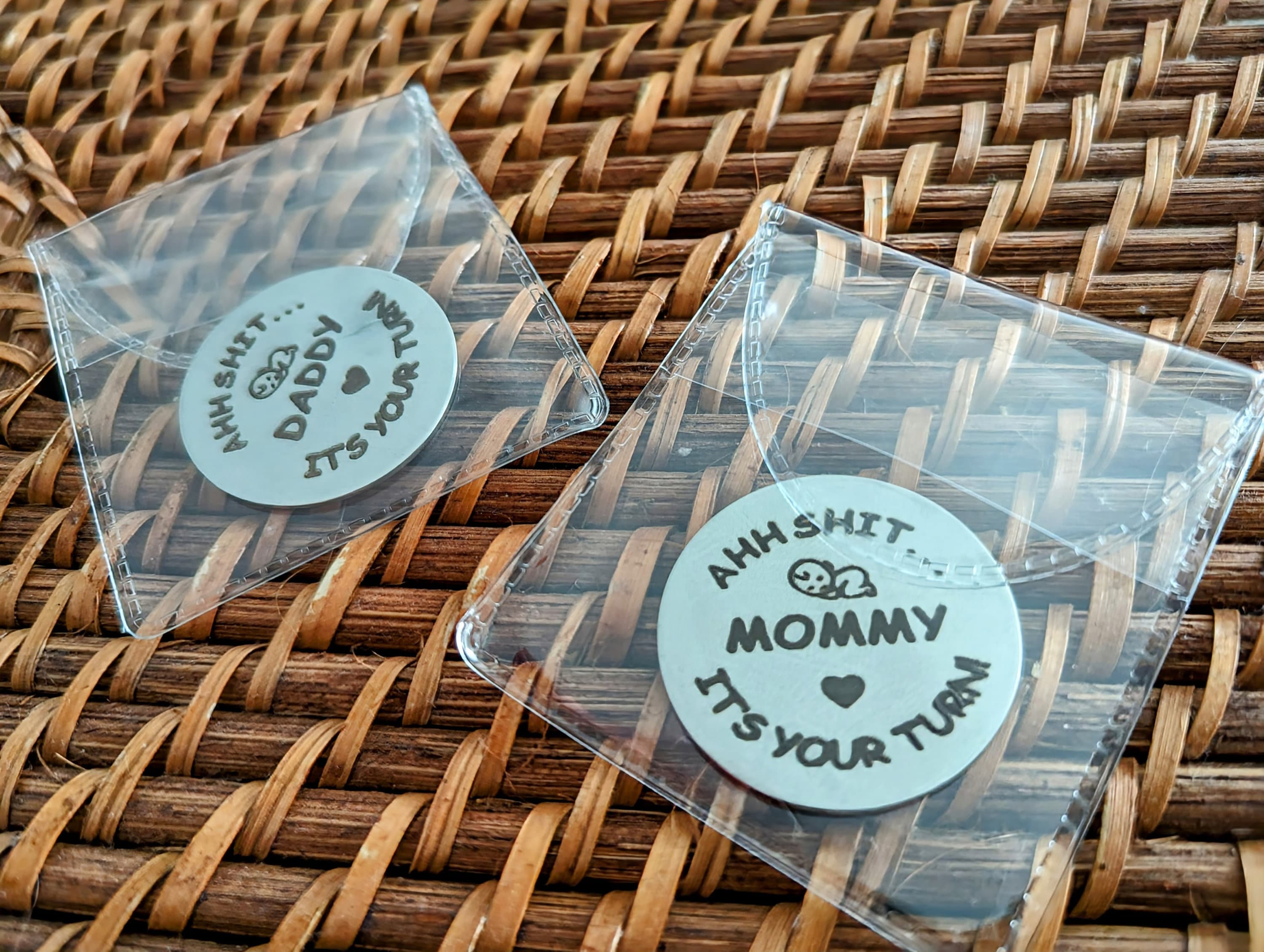 Ahh Shit Parent Decision Coin Parents Flip Decision Metal Token Dad's ...