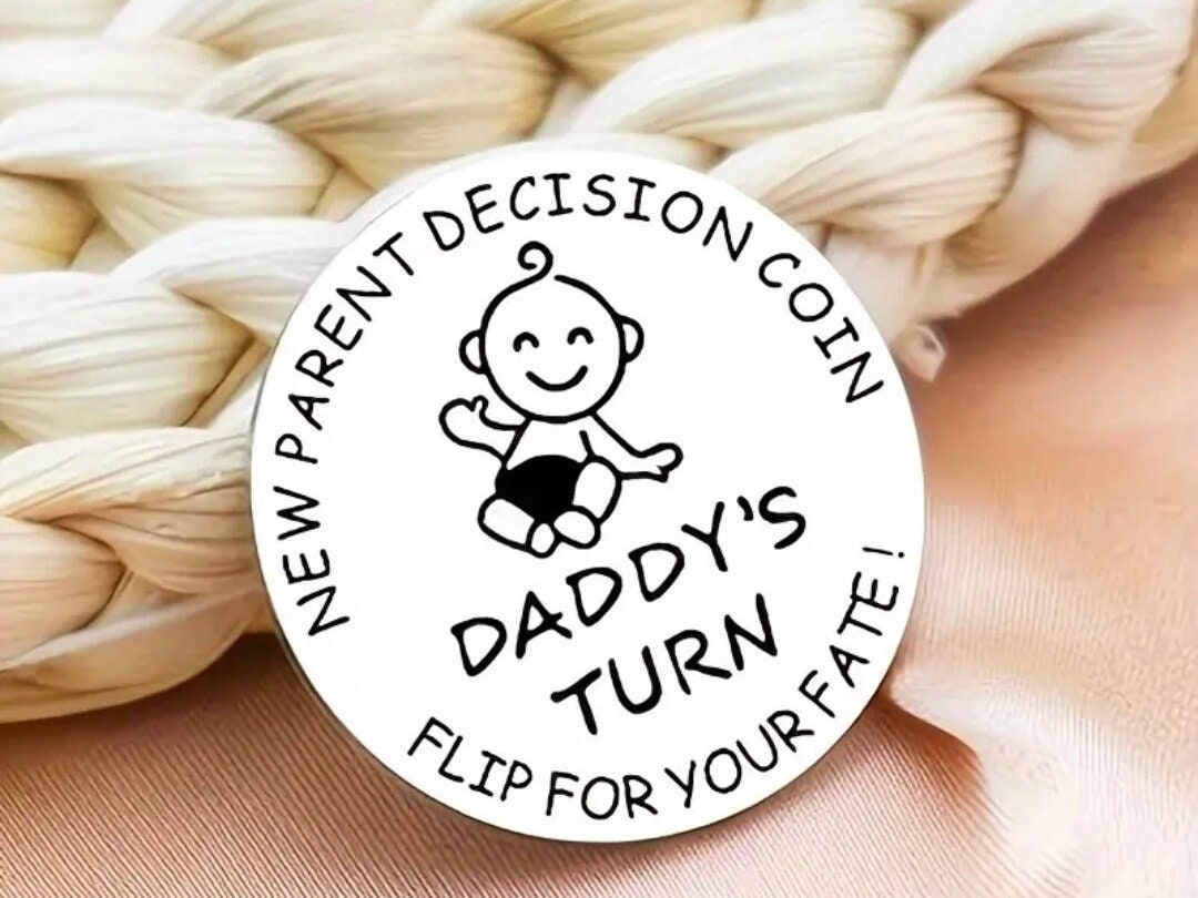 New Parent Decision Coin Parents Flip Decision Metal Token Dad's Turn ...