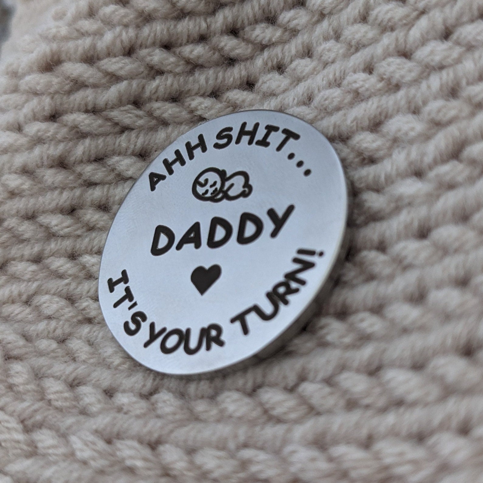 Ahh Shit Parent Decision Coin Parents Flip Decision Metal Token Dad's ...