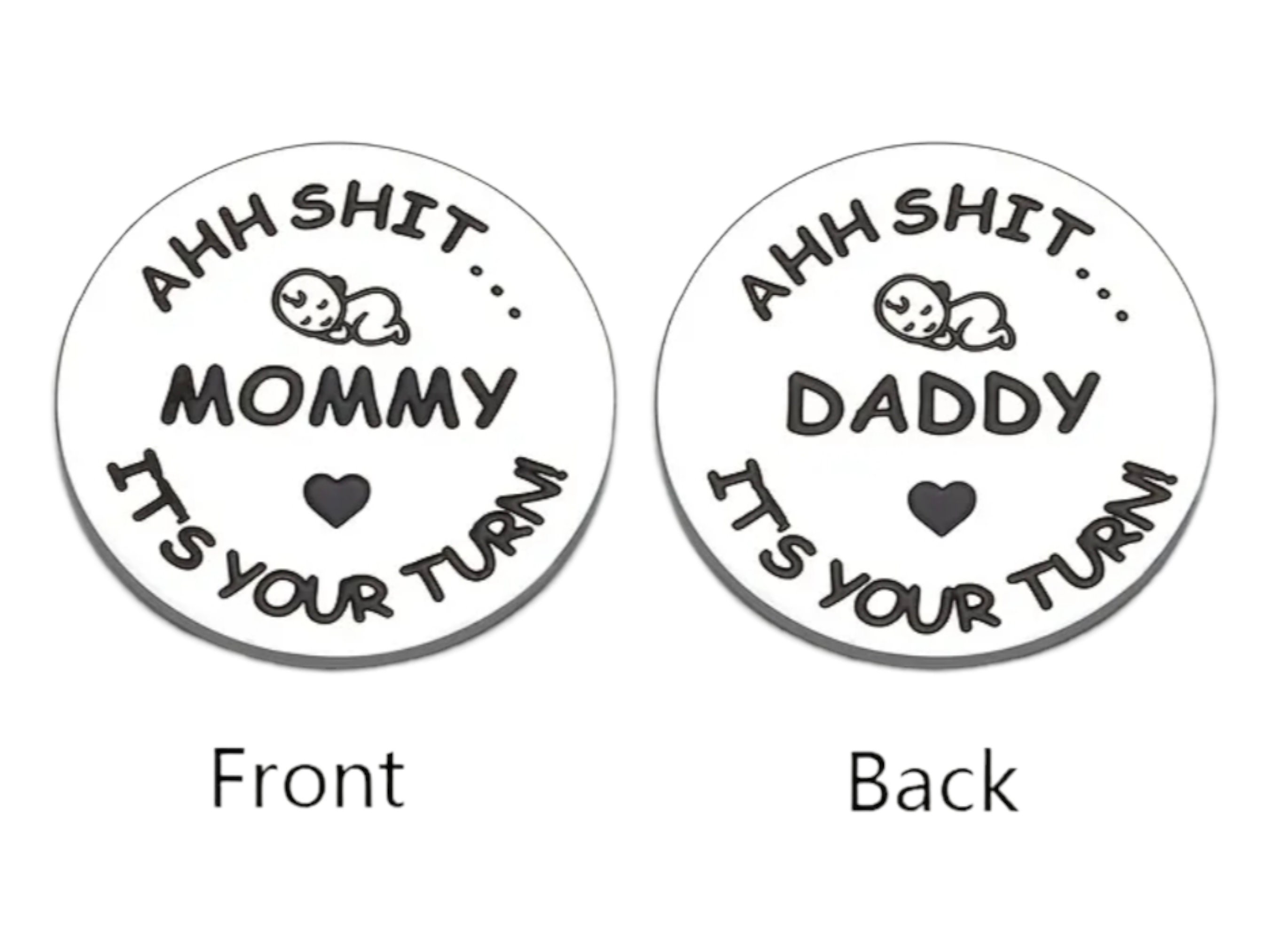 Ahh Shit Parent Decision Coin Parents Flip Decision Metal Token Dad's ...