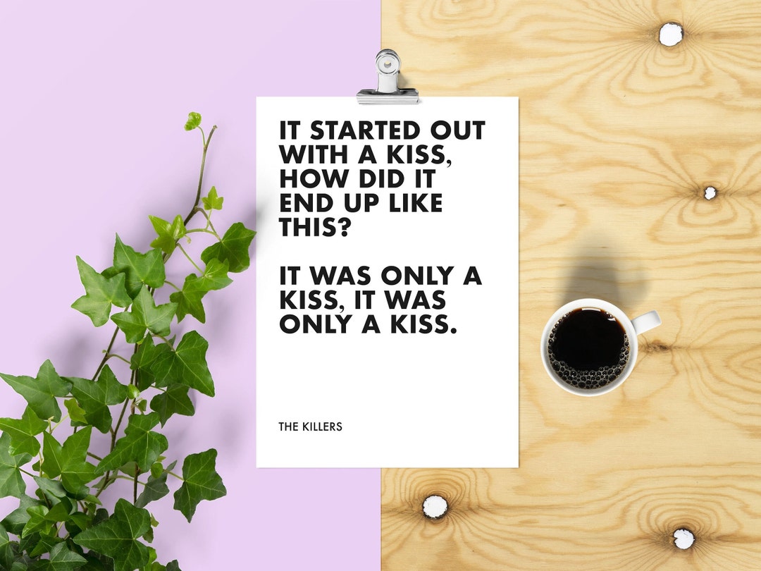 The Killers Mr Brightside Print A4 // Minimal Music Lyrics Poster - Etsy