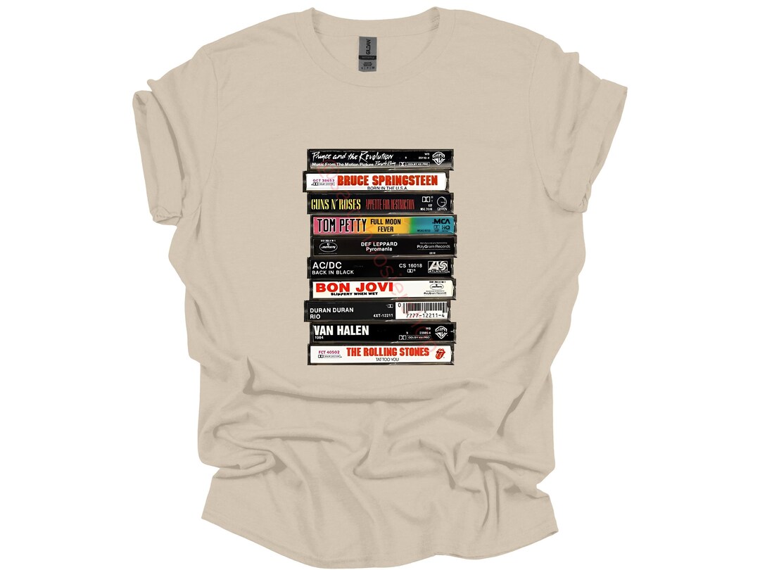 80's Rock Cassette Shirt Gift for Music Lover, Vintage Music Band ...